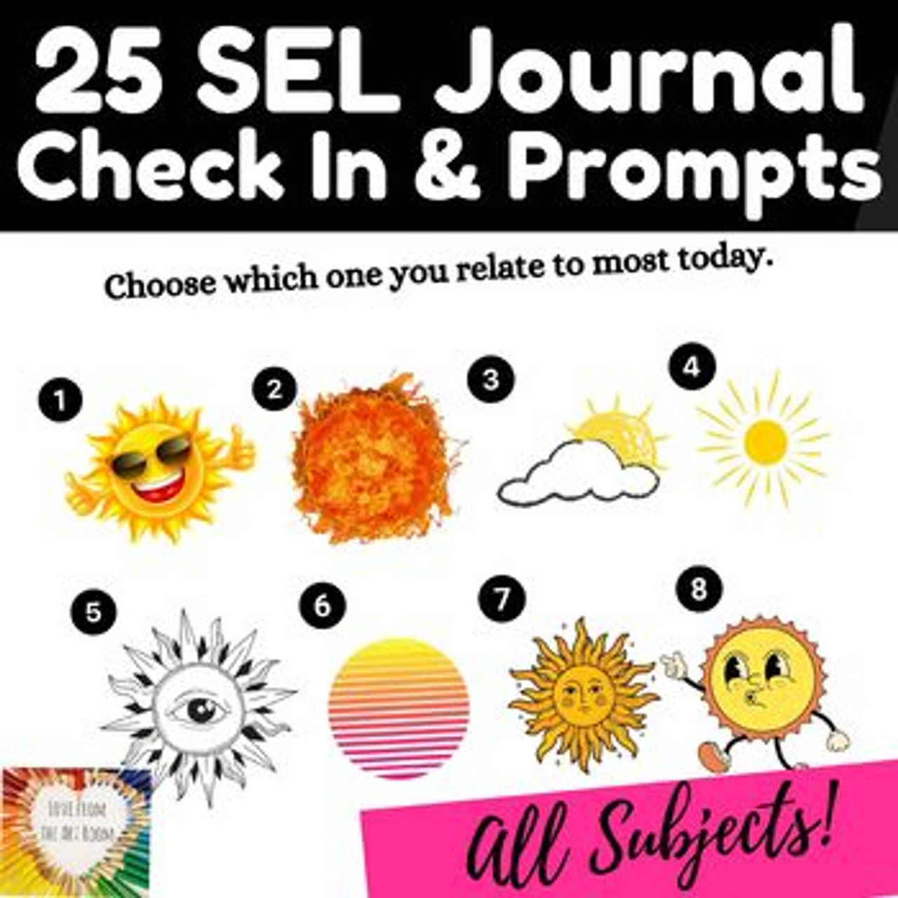25 SEL Journal & Prompts & Check Ins - SEL Bell Work - Amped Up Learning