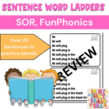 Printable Blends Sentence Word Ladders - SOR, FunPhonics
