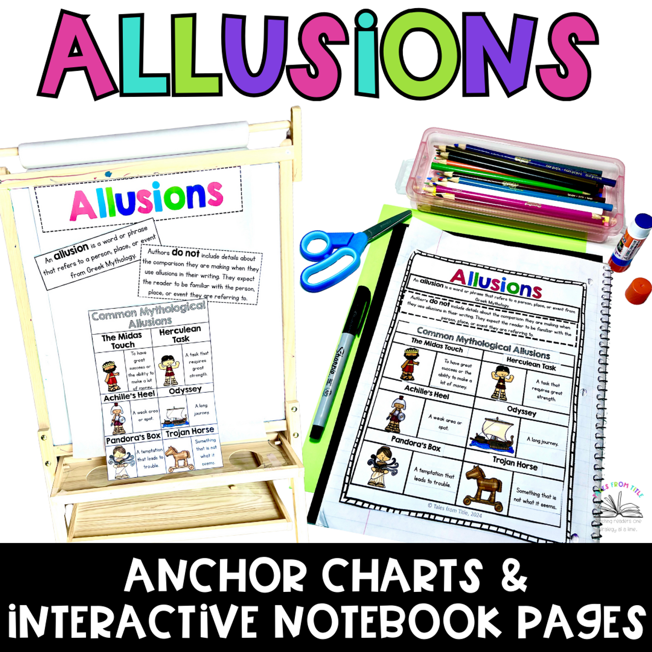 Greek Mythology Allusions Anchor Charts & Interactive Notebook Pages ...
