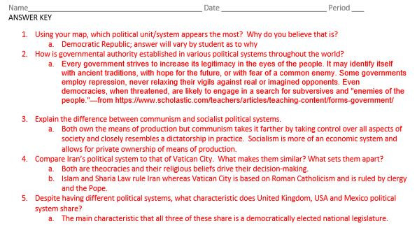 Political Units/Systems Mapping Activity - Amped Up Learning