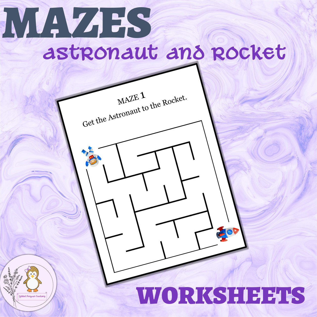 Astronaut and Robot Maze Activities for Preschoolers and Early Elementary
