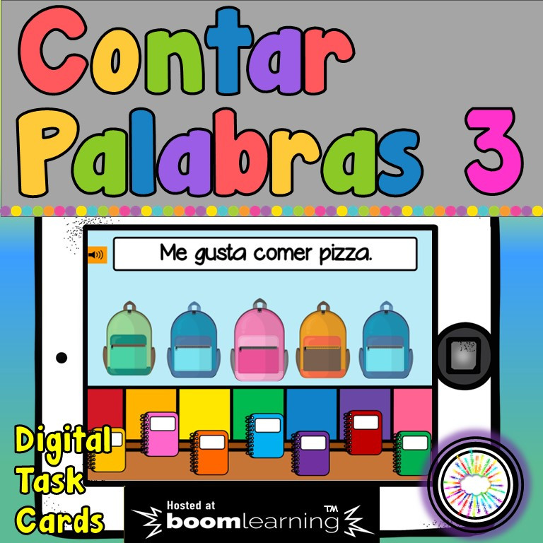 Contar palabras 3 Digital Task Cards | Boom Cards™