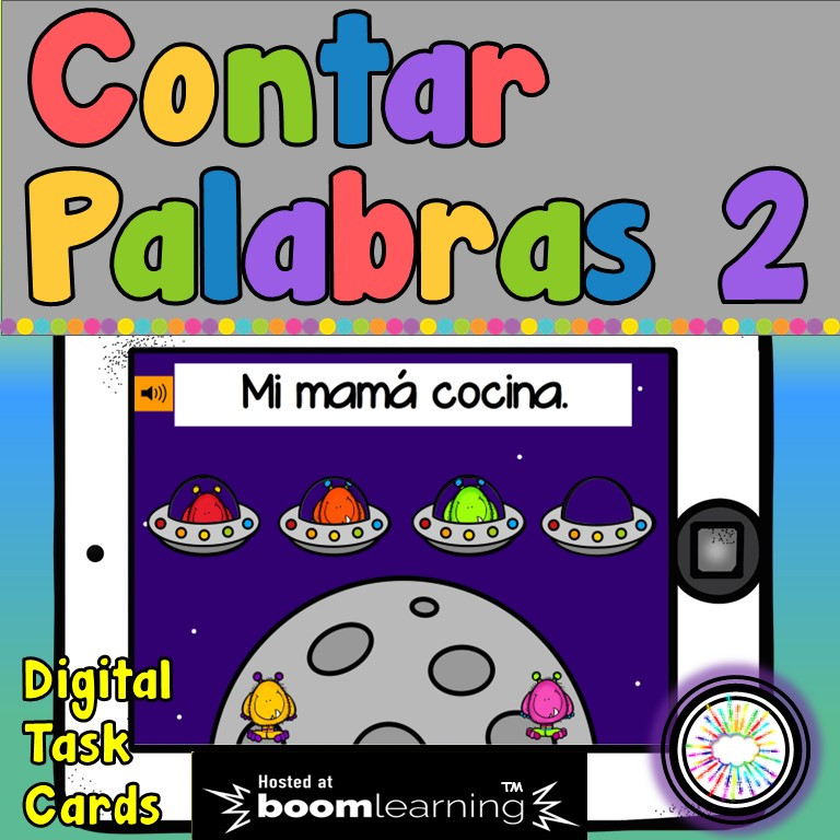 Contar palabras 2 Digital Task Cards | Boom Cards™