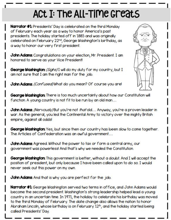 Presidents' Day Reader's Theater - Amped Up Learning