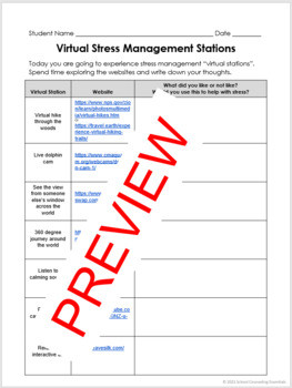Virtual Stress Management Stations- Print and Go! *plus* Google Slides ...