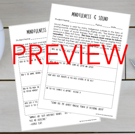 Mindfulness Activities - Engaging & Interactive Worksheets -Middle ...