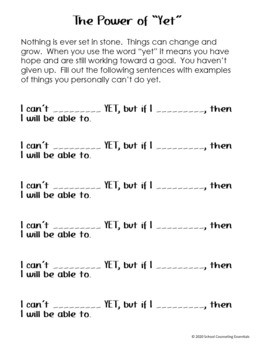 School Counseling "Growth Mindset"- Middle/High School- distance ...