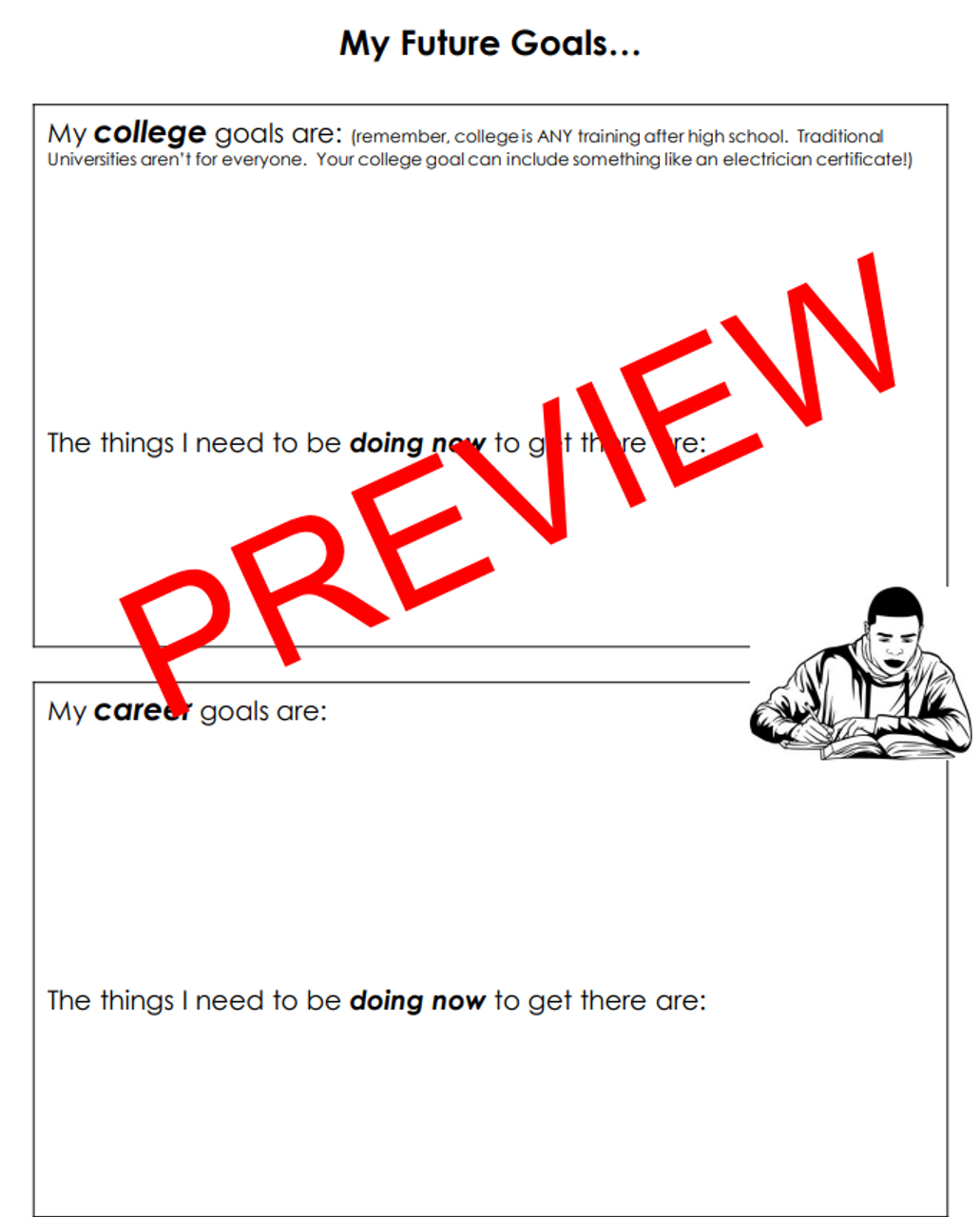 College & Career Ready 15 Worksheets - Middle/High school - Google ...