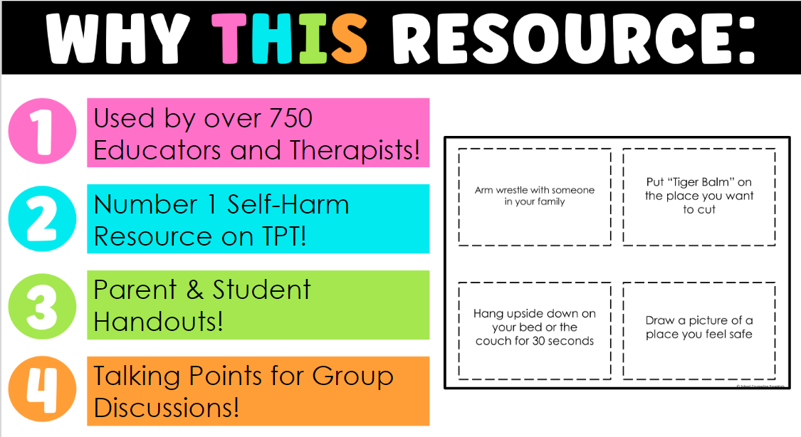 32 Coping Skills for Self Harm- Mindfulness- DBT- Interactive digital ...