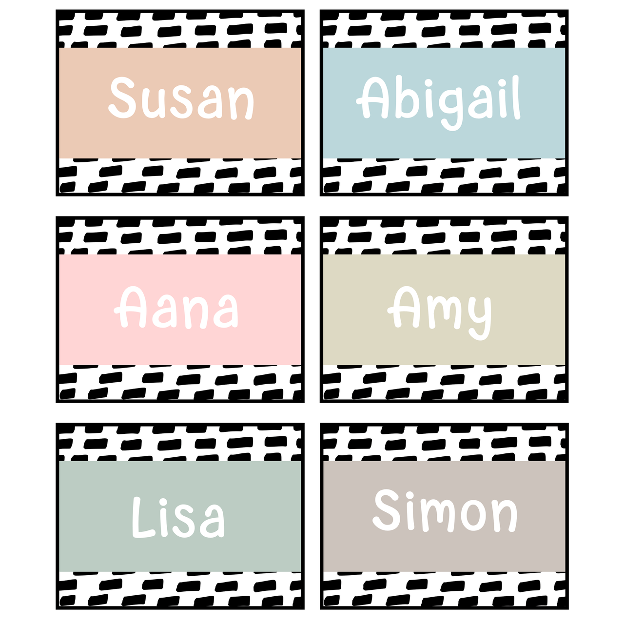 Printable Boho Neutral Student Name Tags, Editable Classroom Labels ...