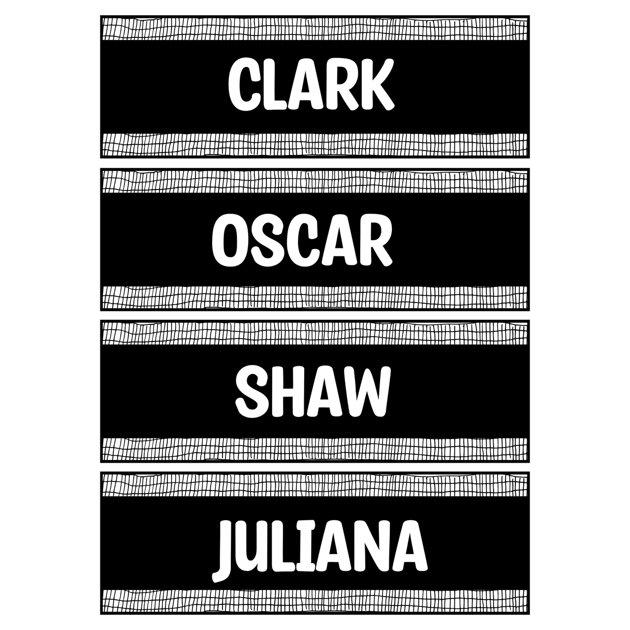Printable Black and White Student Name Tags Bundle Pack, Classroom ...