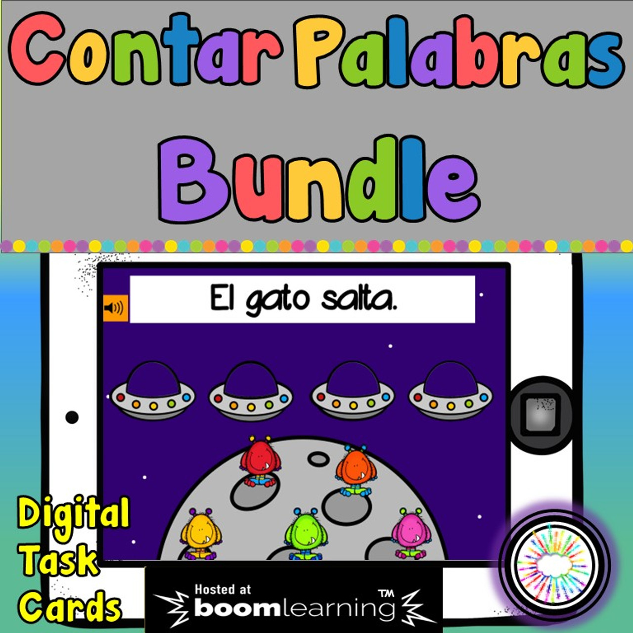 Contar palabras bundle Digital Task Cards | Boom Cards™
