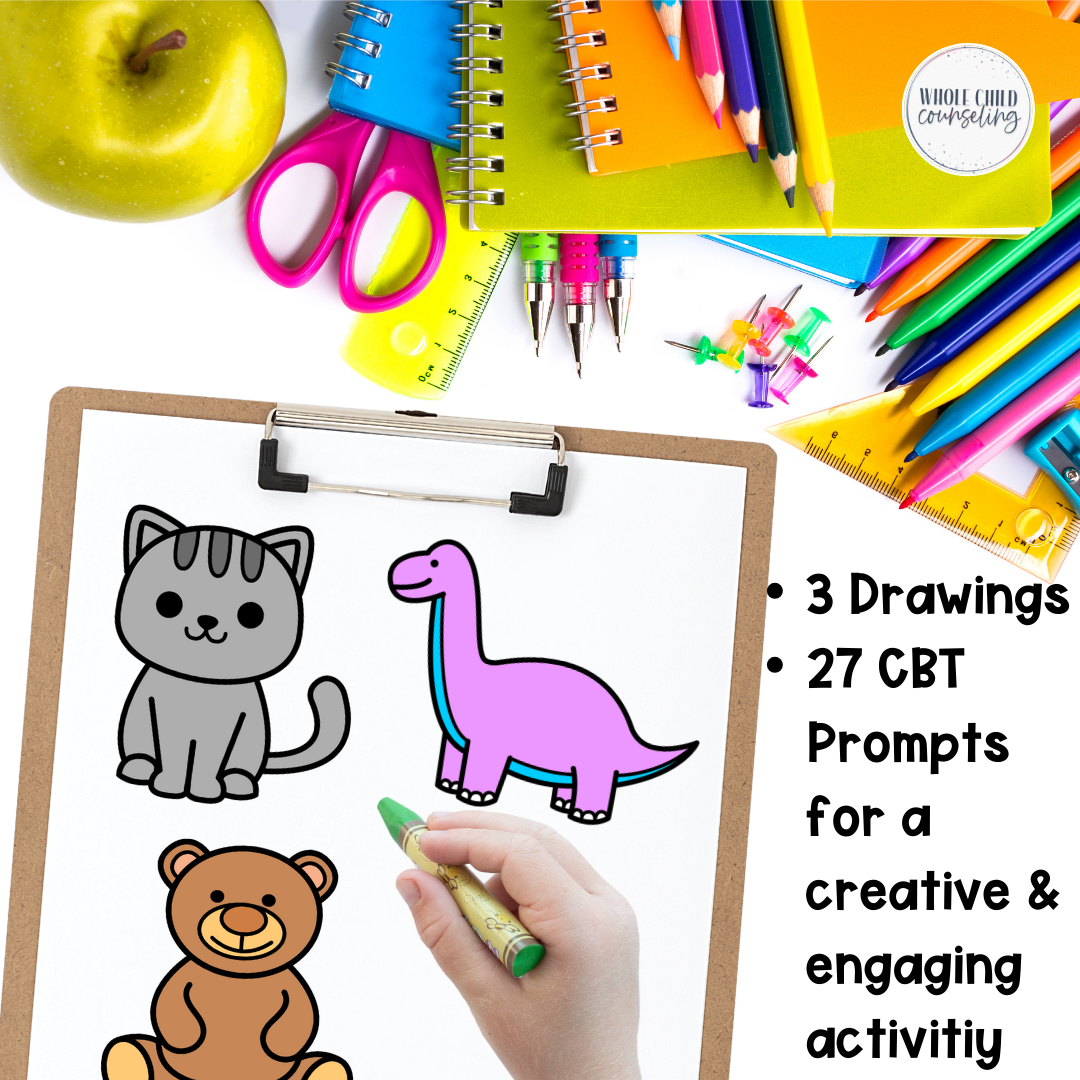 CBT Guided and Directed Drawing Set 1 Cognitive Behavioral Therapy Art ...