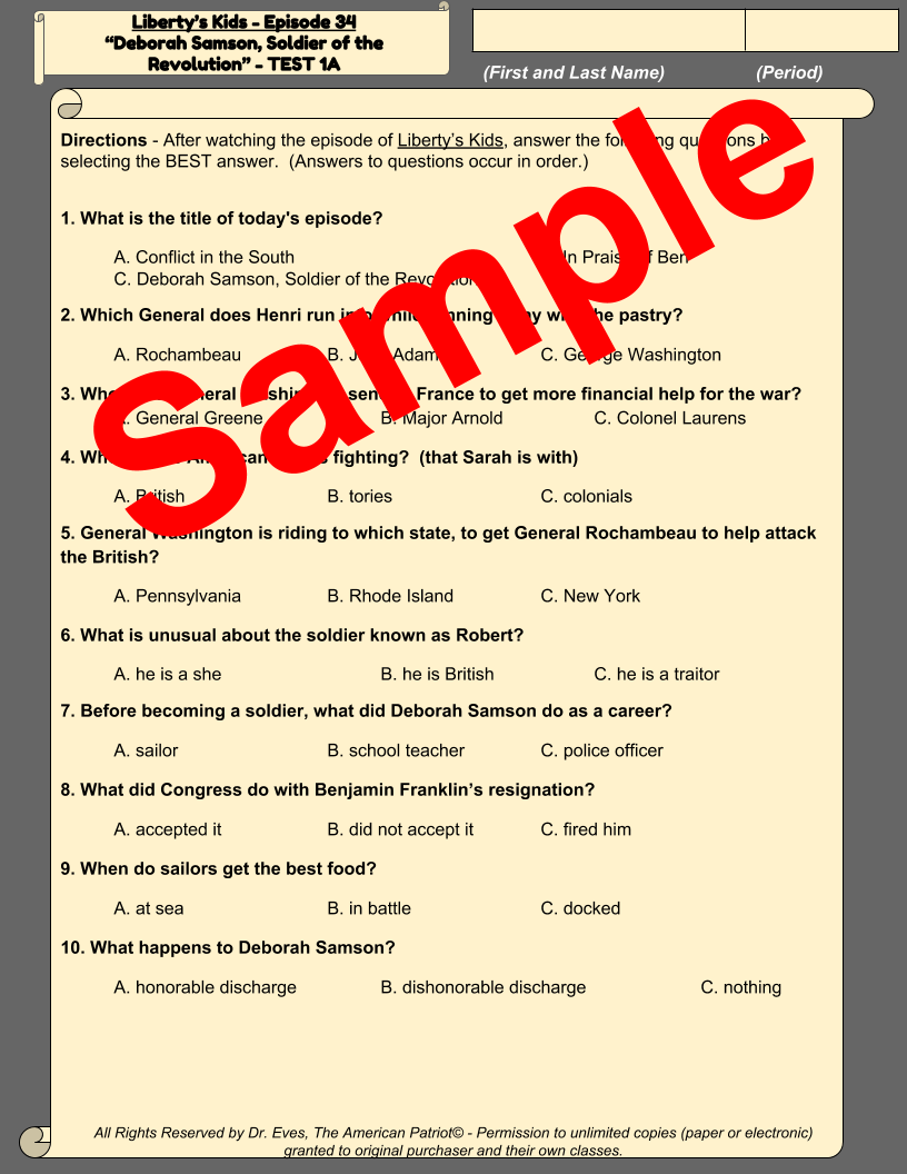 Liberty's Kids - Episode 34 - "Deborah Samson, Soldier of the ...