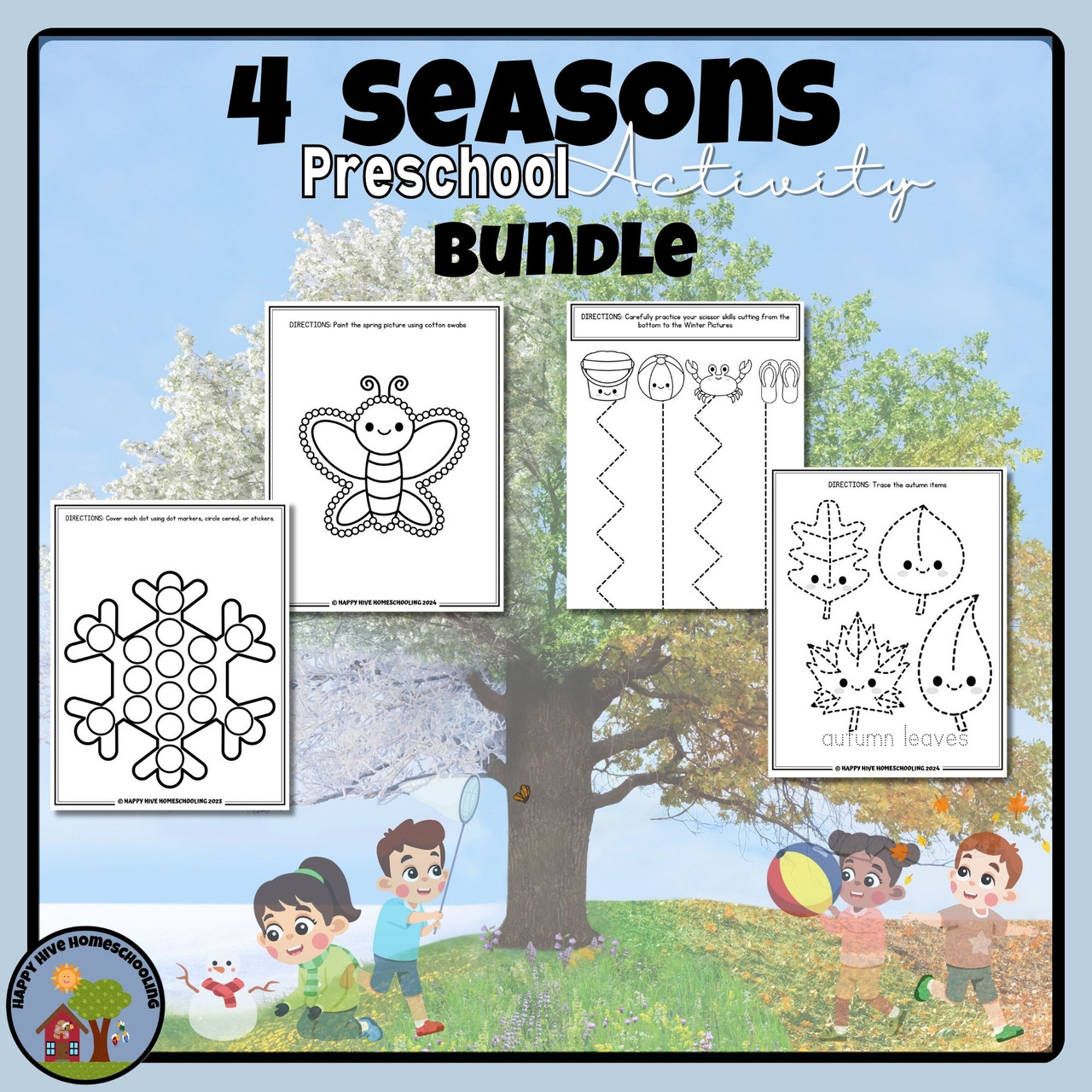 Seasonal Preschool Fine Motor Skill Worksheets - Amped Up Learning