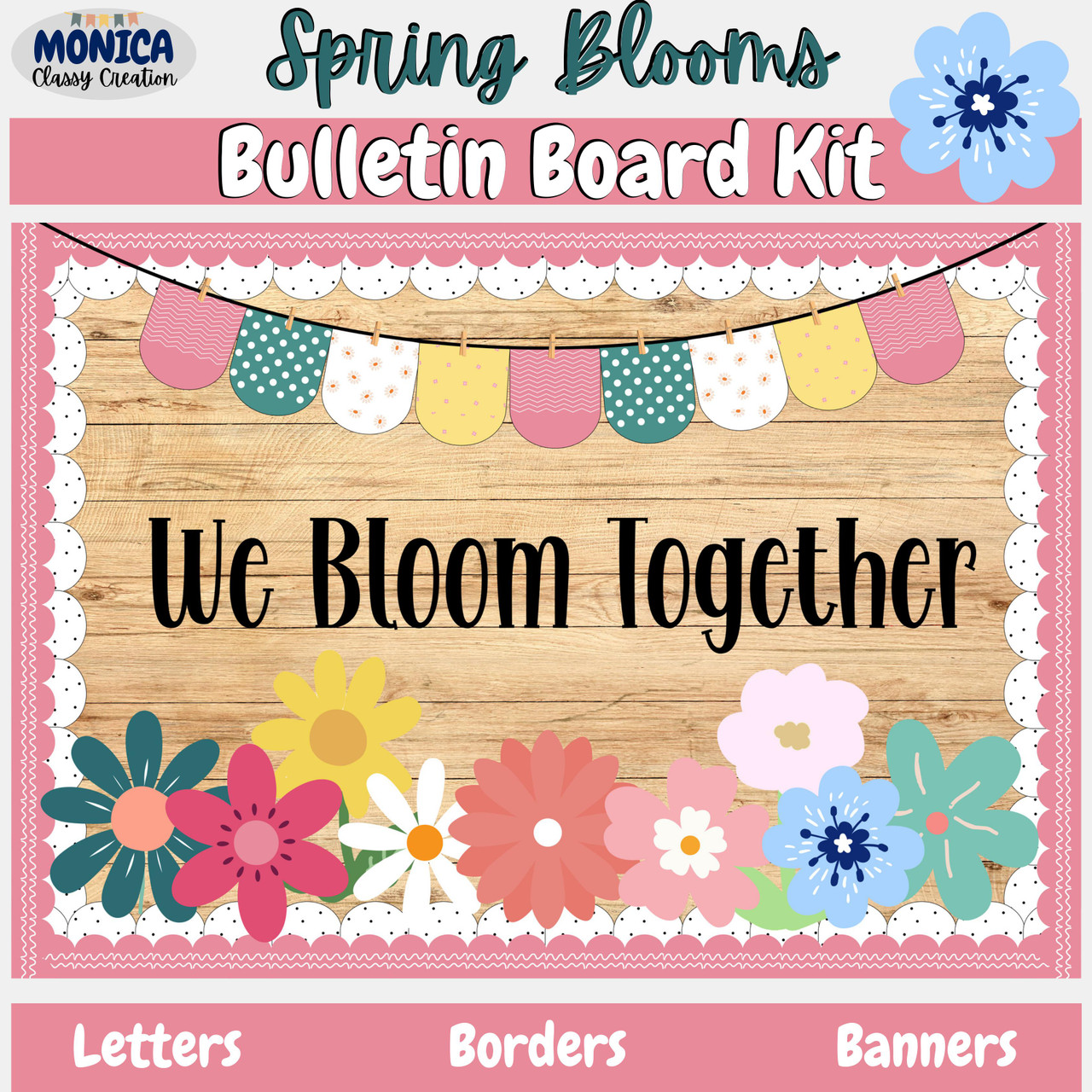 April Showers Bring May Flowers Bulletin Board Kit Spring Classroom ...