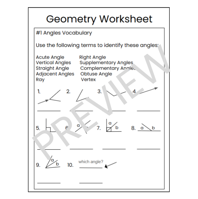 7th Grade Geometry Worksheets