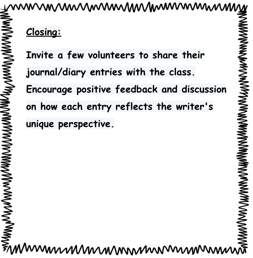 JOURNAL & DIARY WRITING: LESSON PLAN, SUGGESTED READING & TEMPLATES