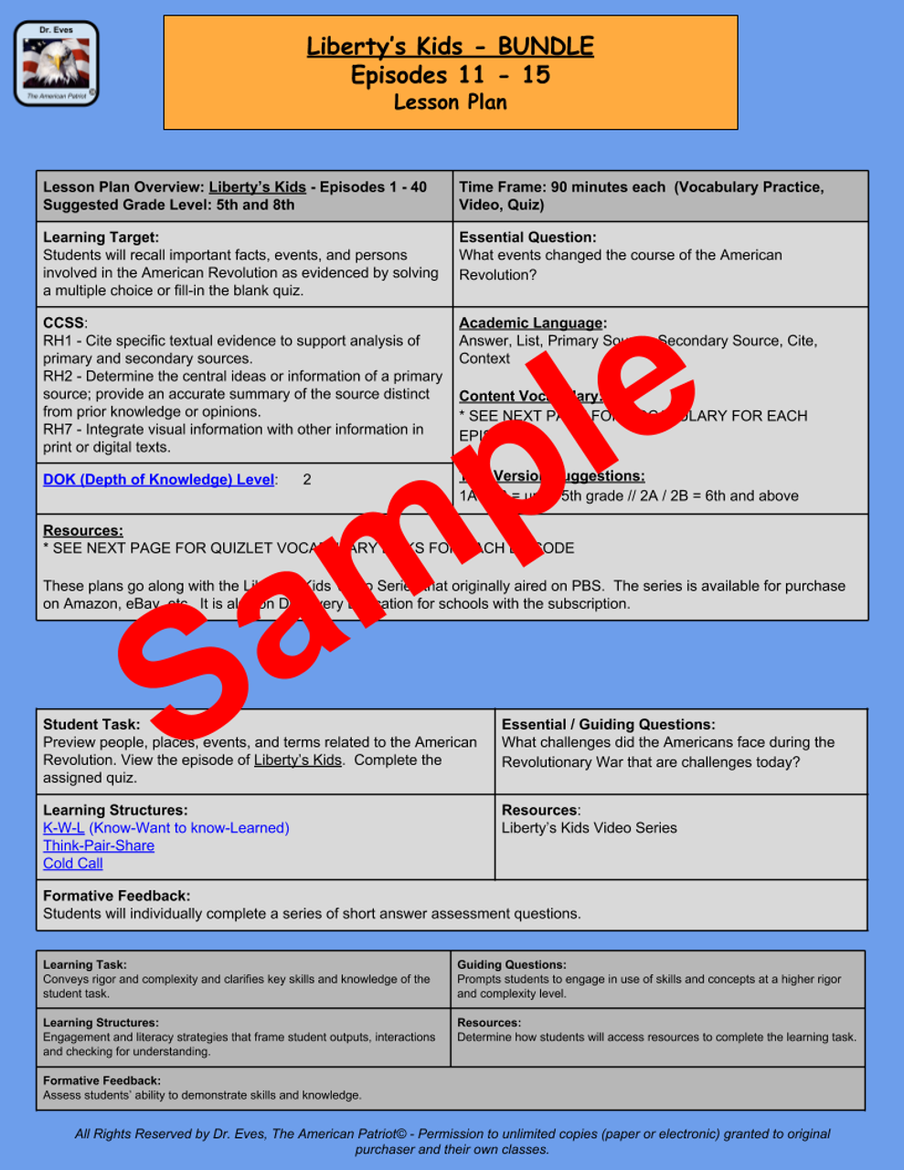 Liberty's Kids - BUNDLE - Episodes 11-20 - Amped Up Learning