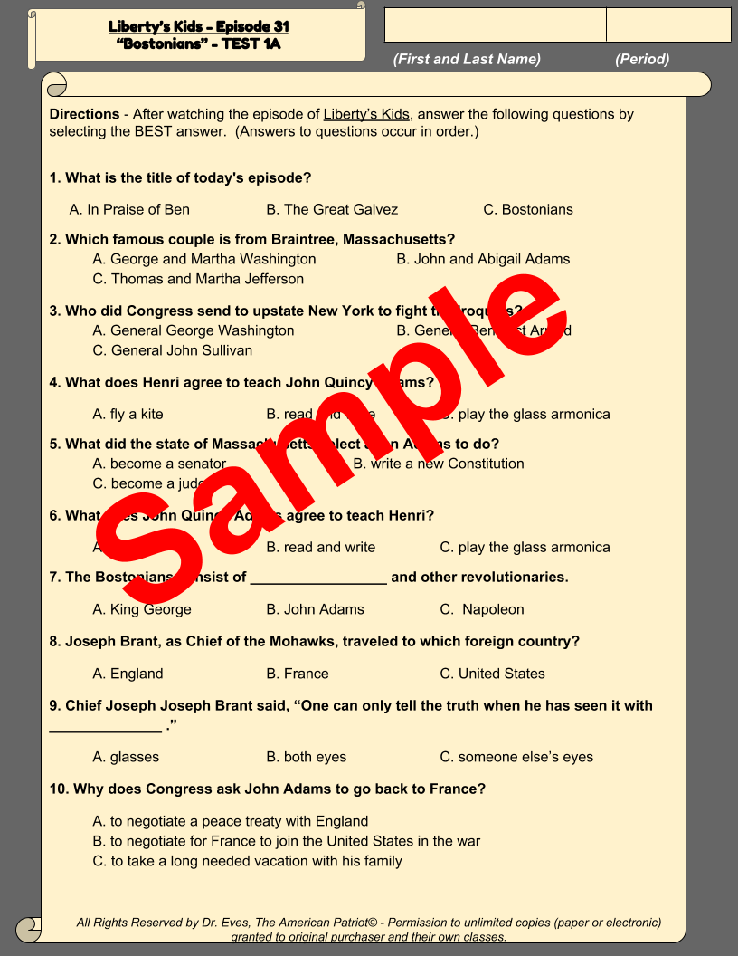 Liberty's Kids - BUNDLE - Episodes 31-40 - Amped Up Learning