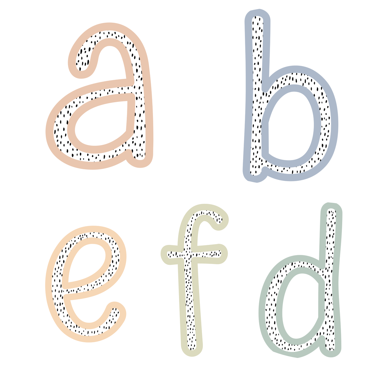 Printable Boho Neutral Spotty Large Alphabet Letters Wall Display ...