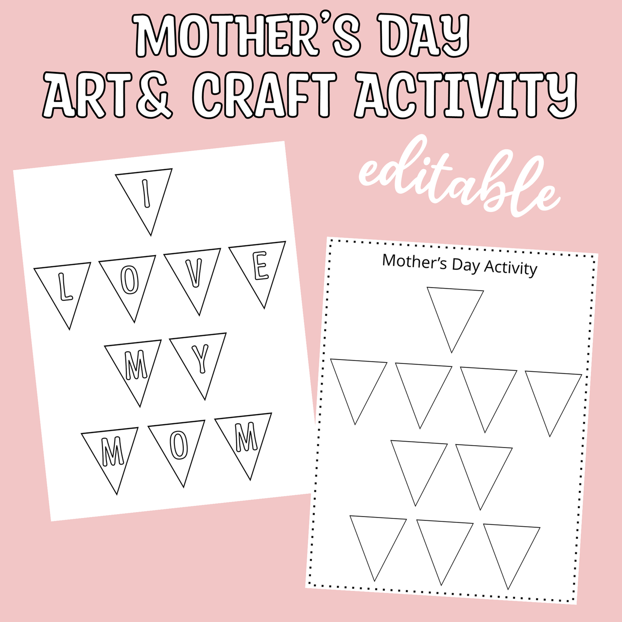 Mother's Day Art and Craft Activity Pages, Editable Mother's Day ...