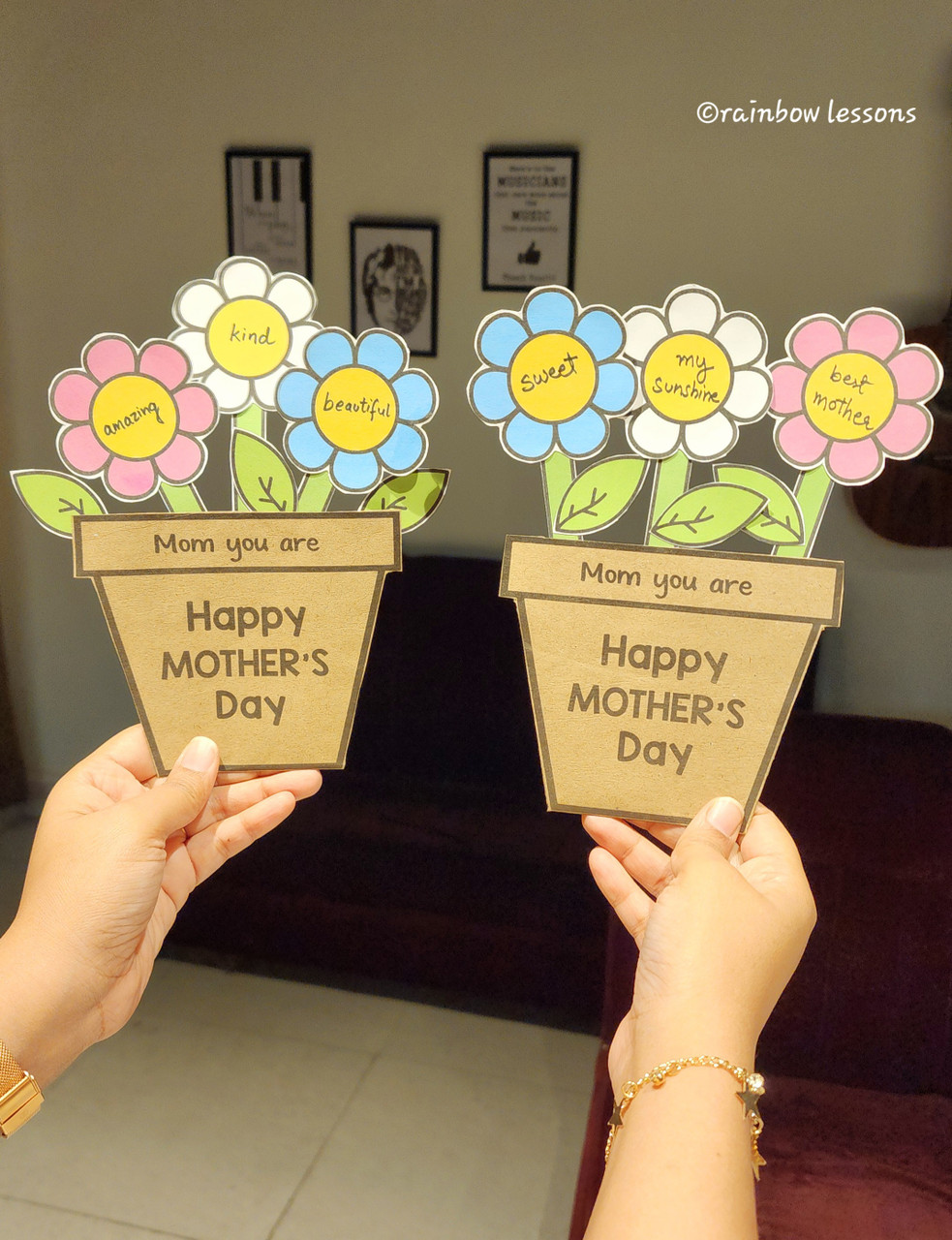 Mothers Day Flower Pot Craft | Mothers Day Craft Kindergarten | Mom Craft