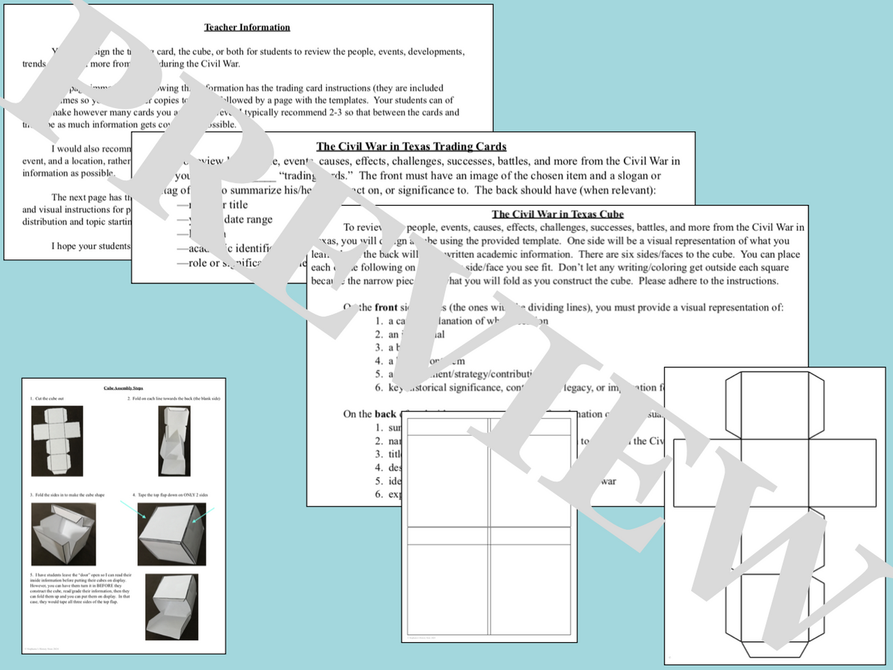 Texas During the Civil War Mini Projects