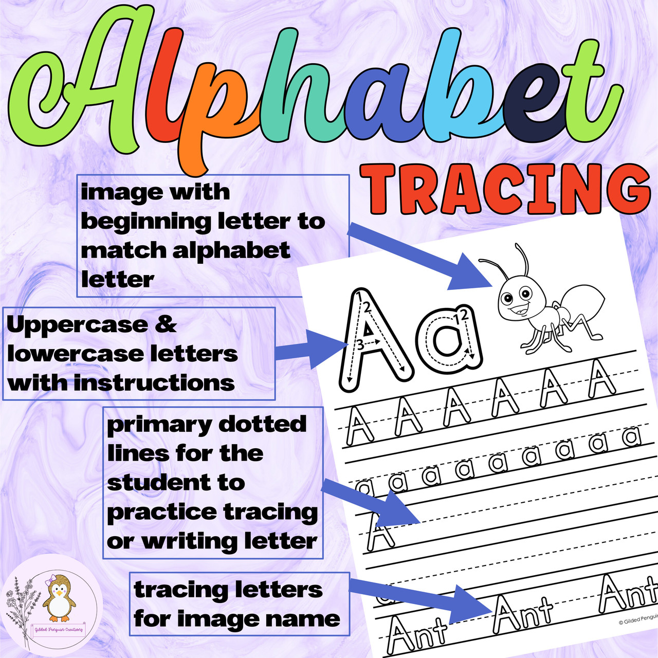 Alphabet Tracing Sheets ABC Tracing Handwriting Practice for Early ...