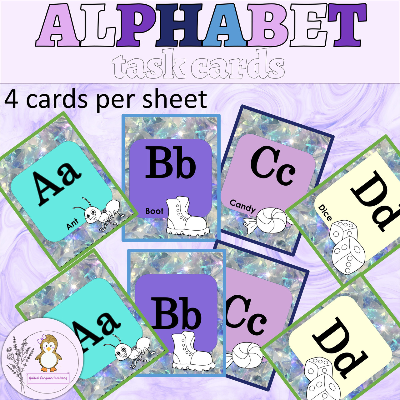 Angel Aura Beginning Letter Sounds Alphabet Flashcards Uppercase and ...