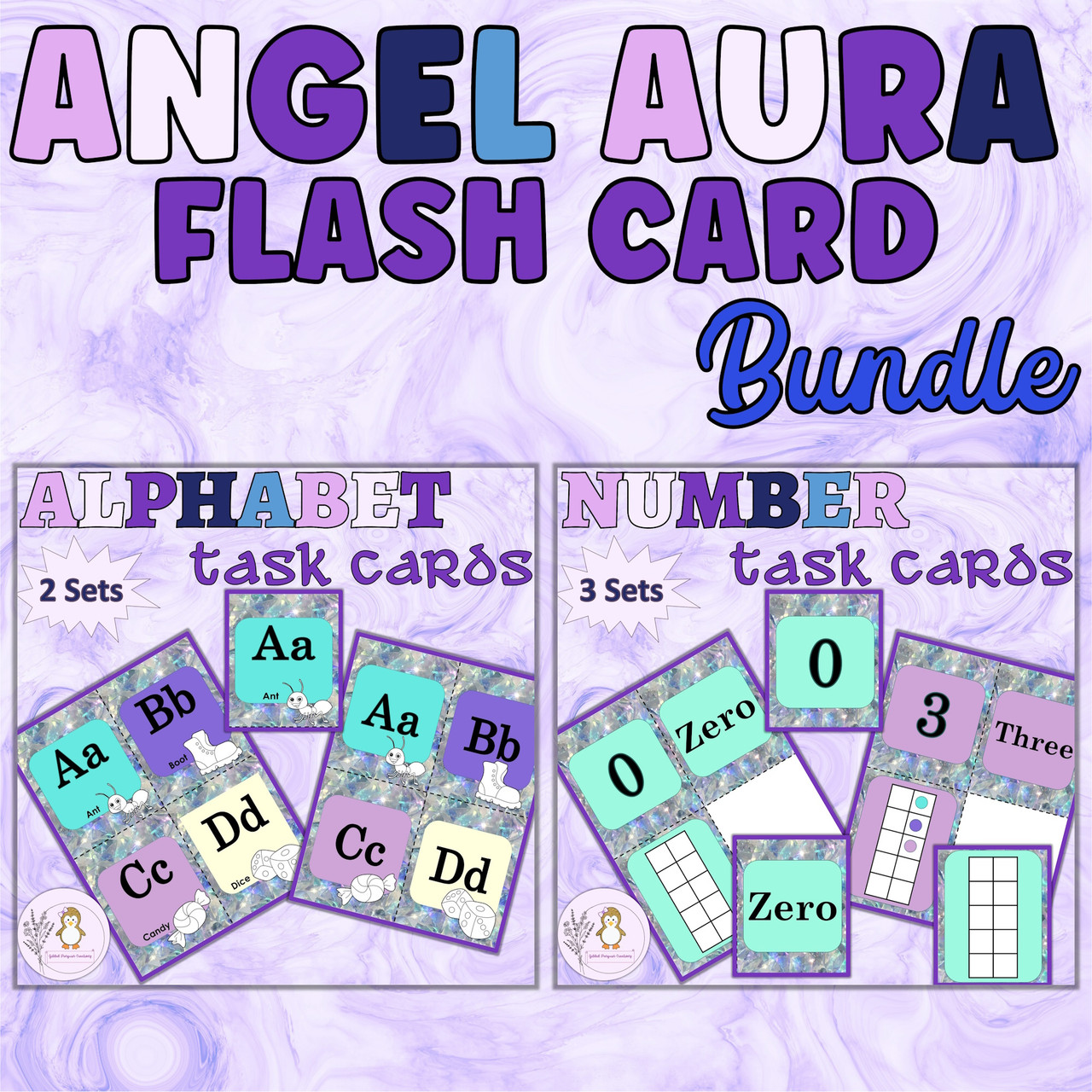 Angel Aura Flashcards Bundle Number and Alphabet Flash cards Early ...