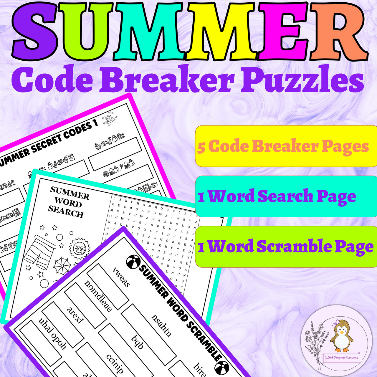 Summer Code Breaker Worksheet Secret Code Puzzle Activities for Early ...
