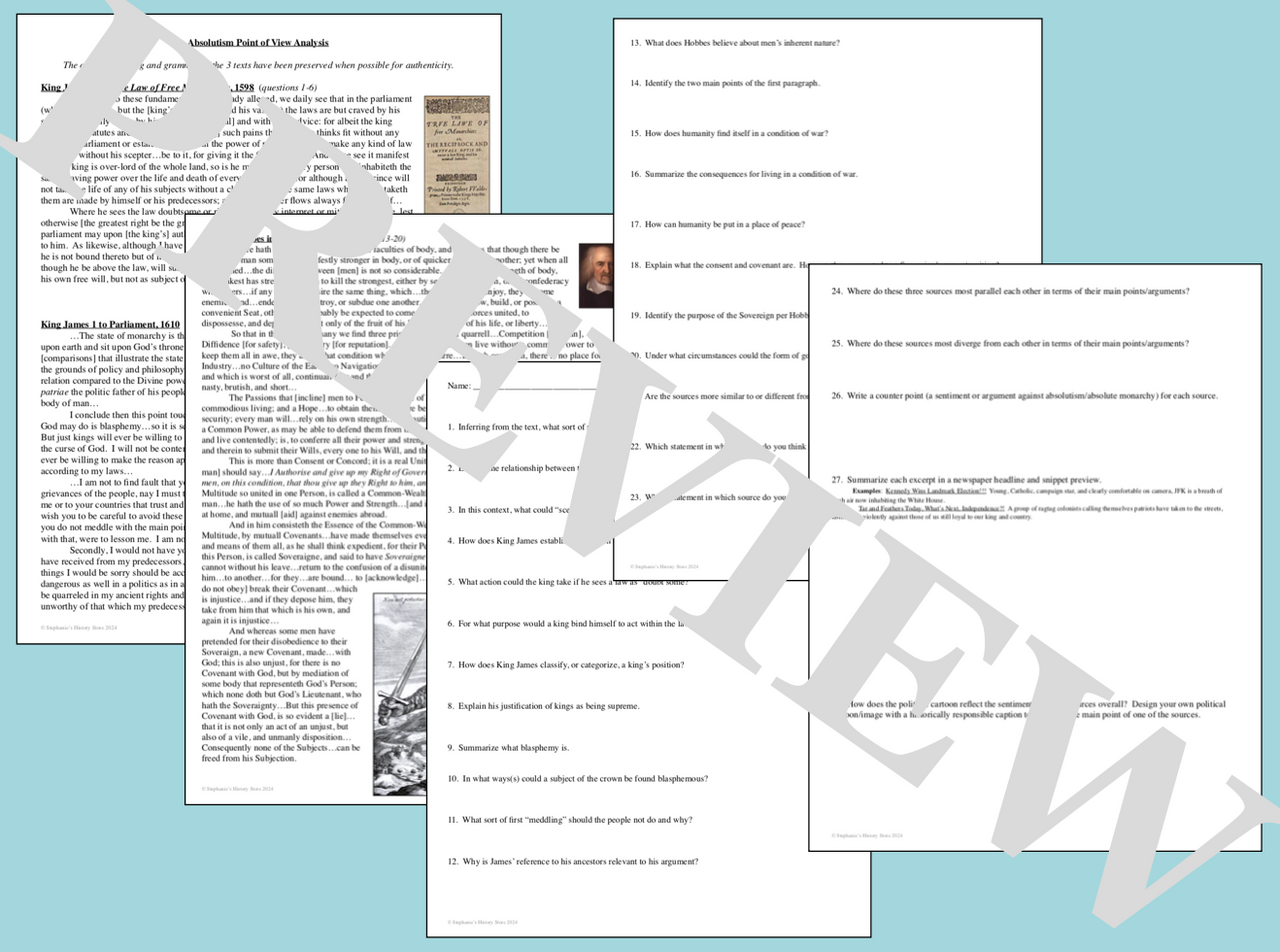 The Age of Absolutism Point of View Analysis