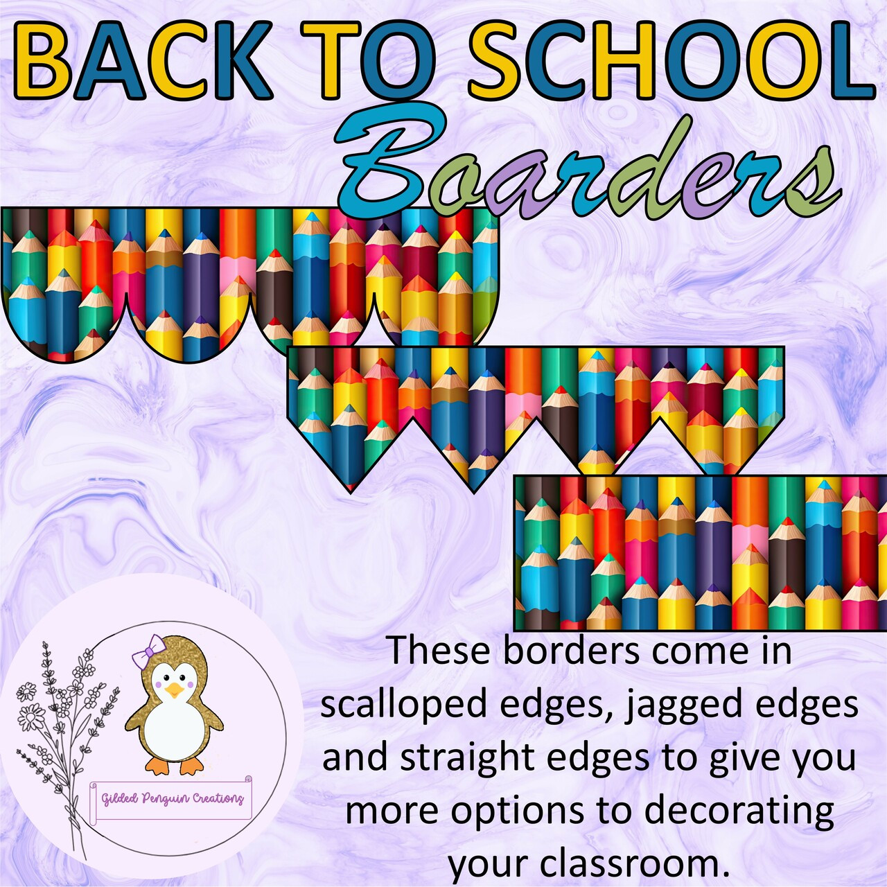 Back to School Bulletin Board Borders Classroom Décor