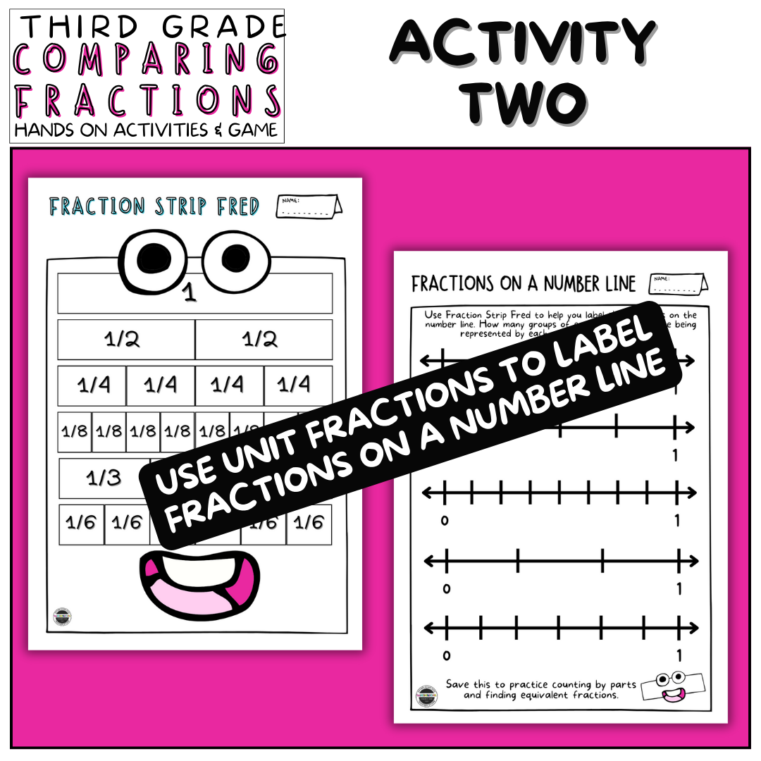 3rd Grade Comparing Fractions Hands On Activities and Game