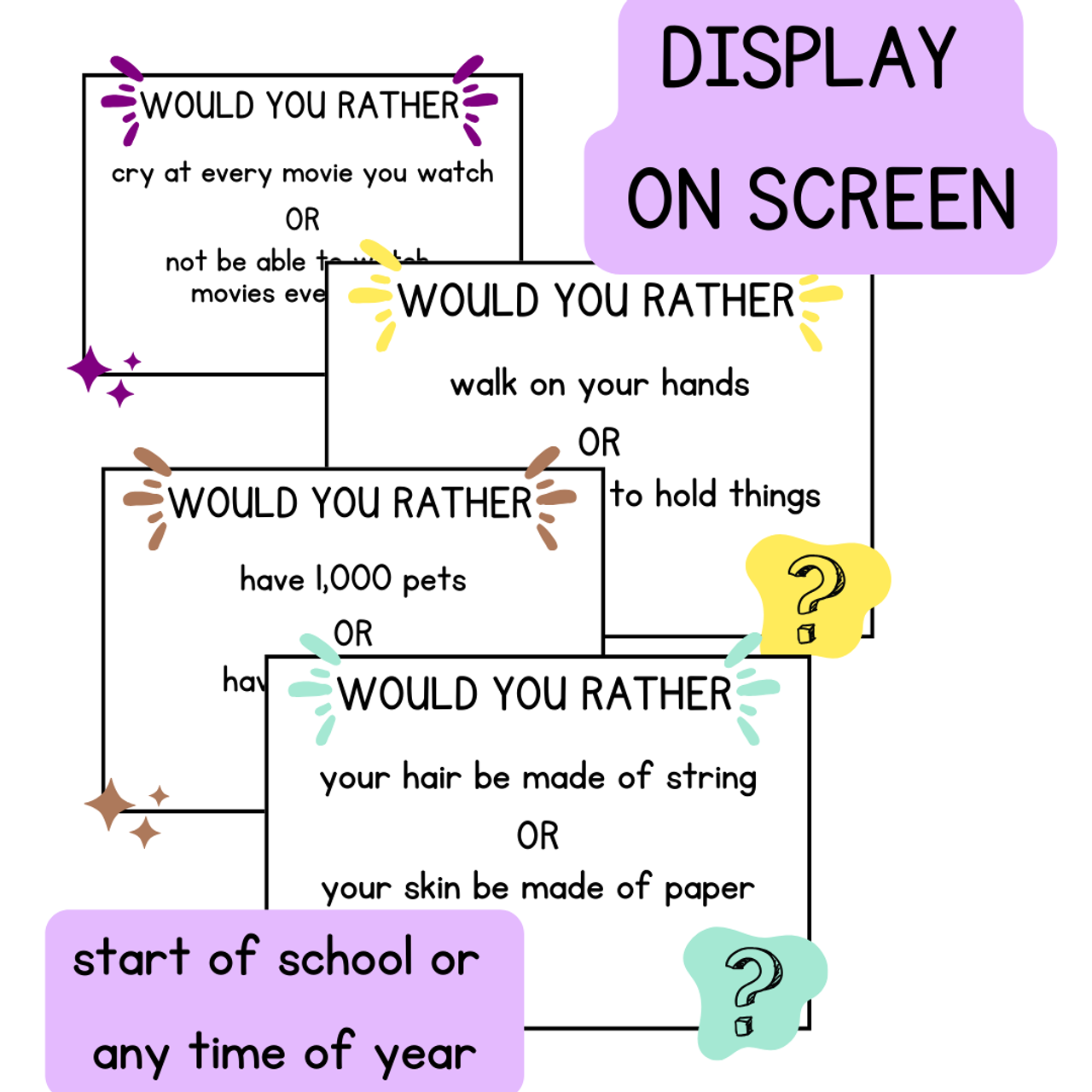 Get to Know Your Students - Would You Rather