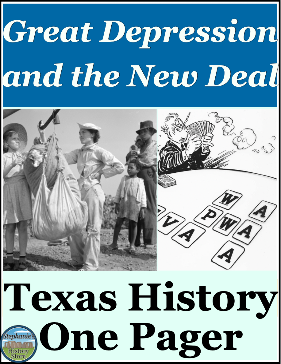 The Great Depression and New Deal in Texas One Pager