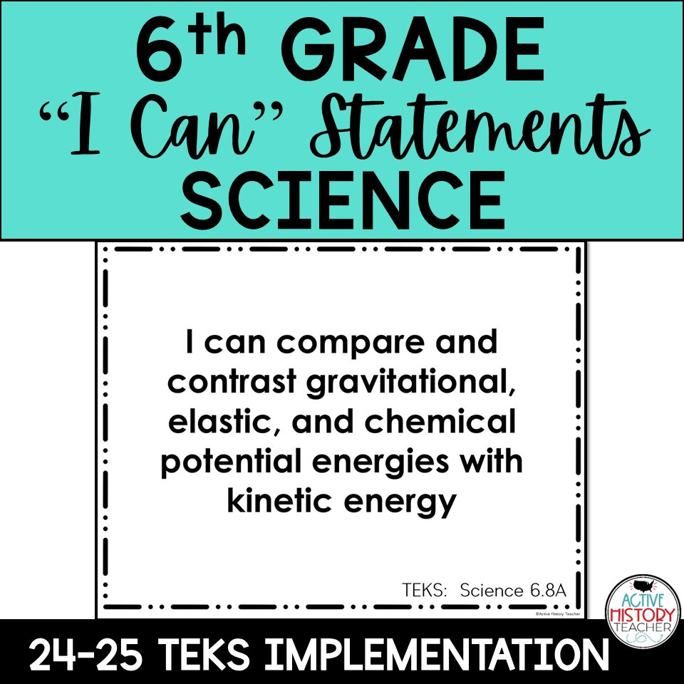 6th Grade Science TEKS I Can Statements 24-25 TEKS Revision Back to ...