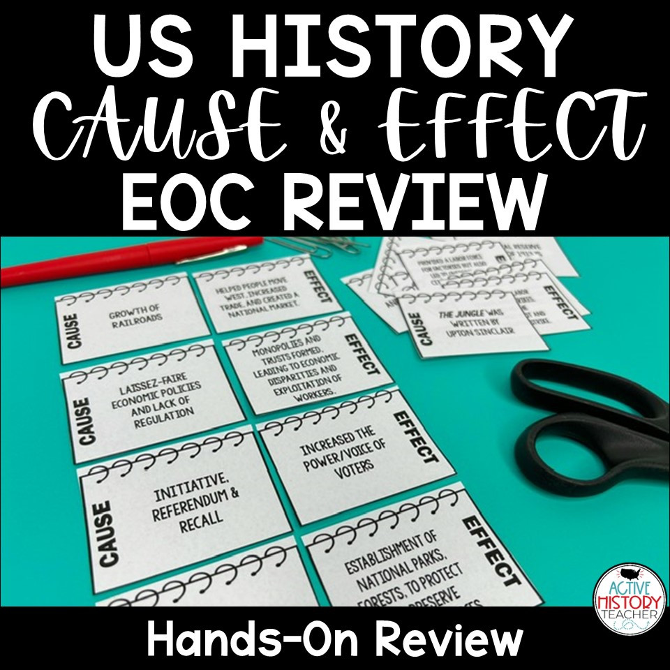 US History Review Activity Cause and Effect Card Sort EOC Review ...