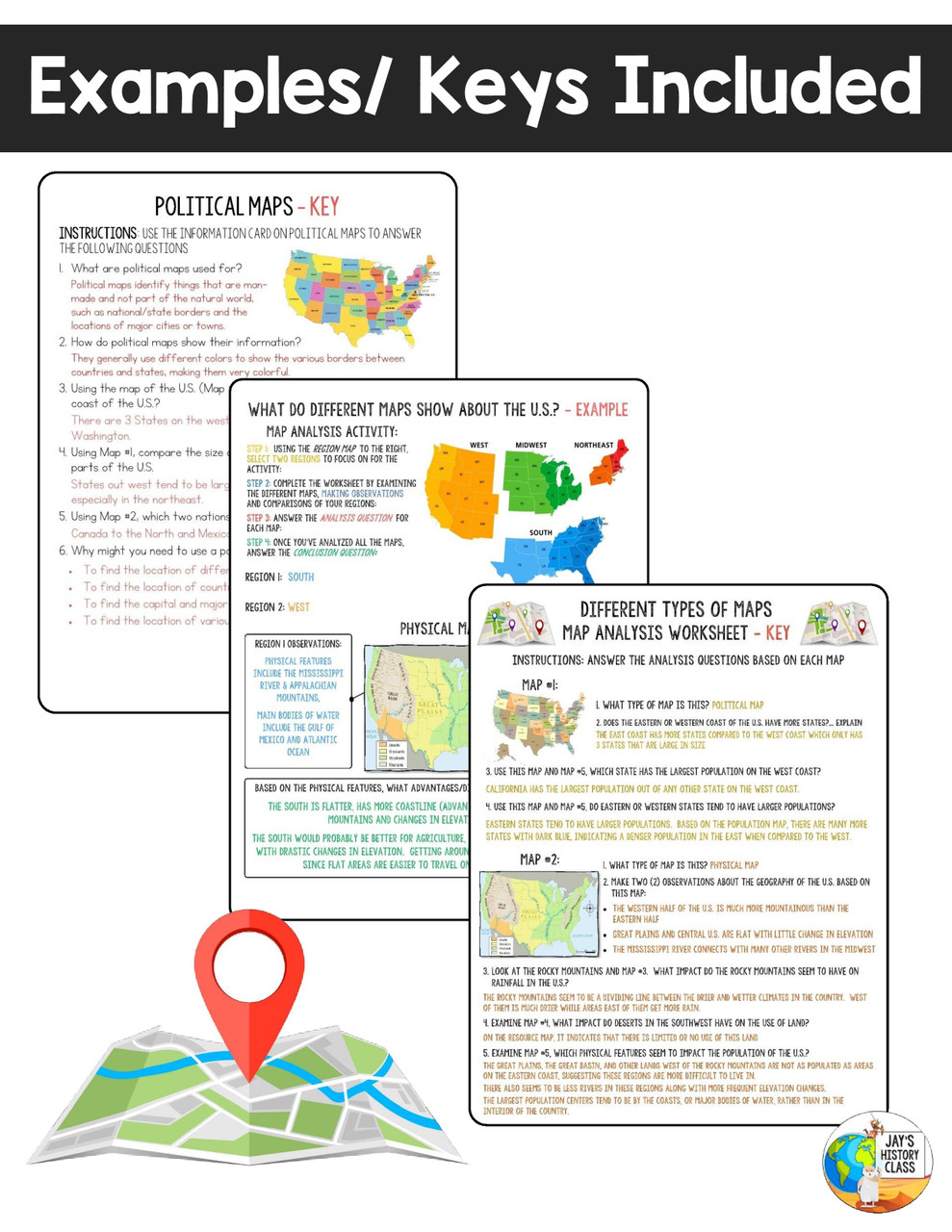 Different Types Of Maps Worksheet