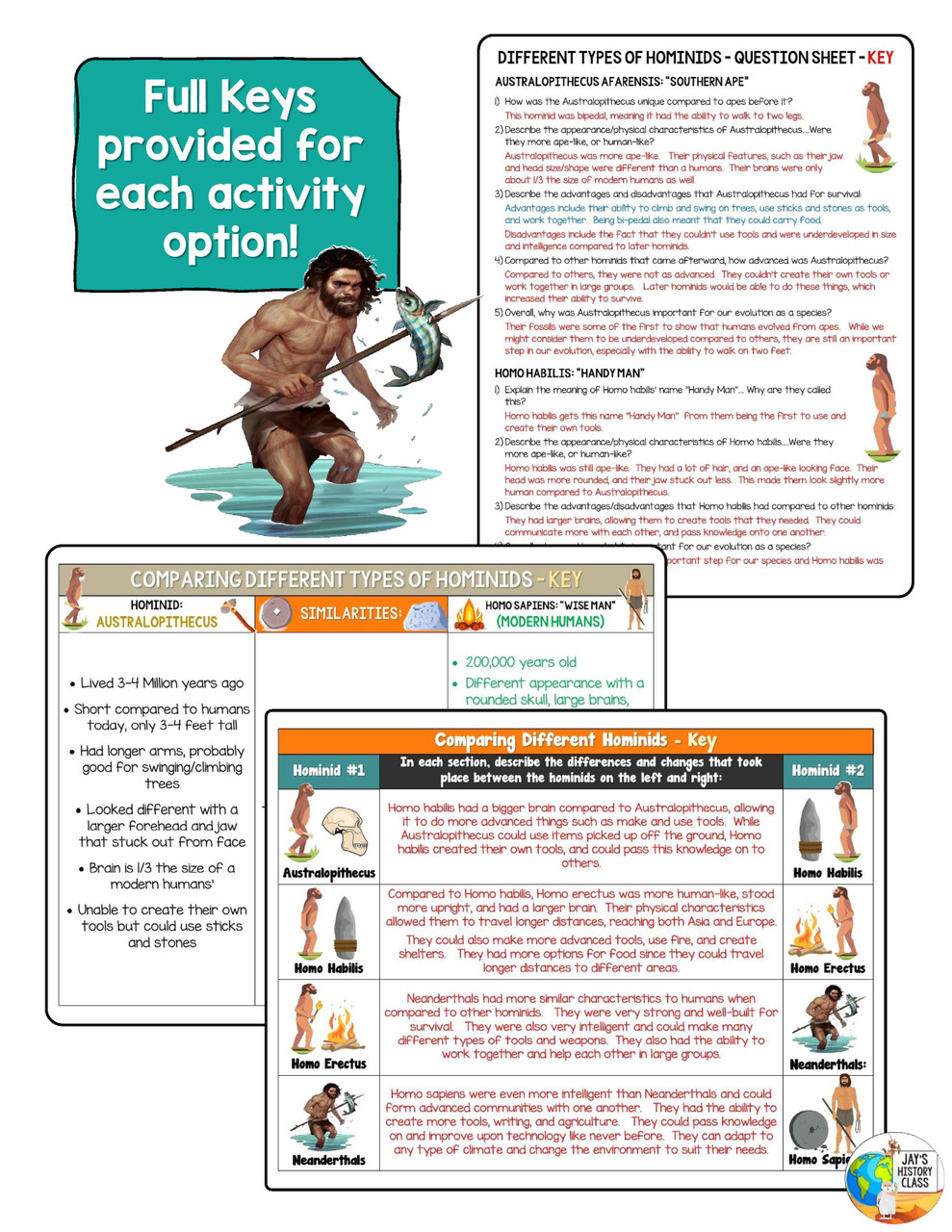 Different Types of Hominids - Amped Up Learning