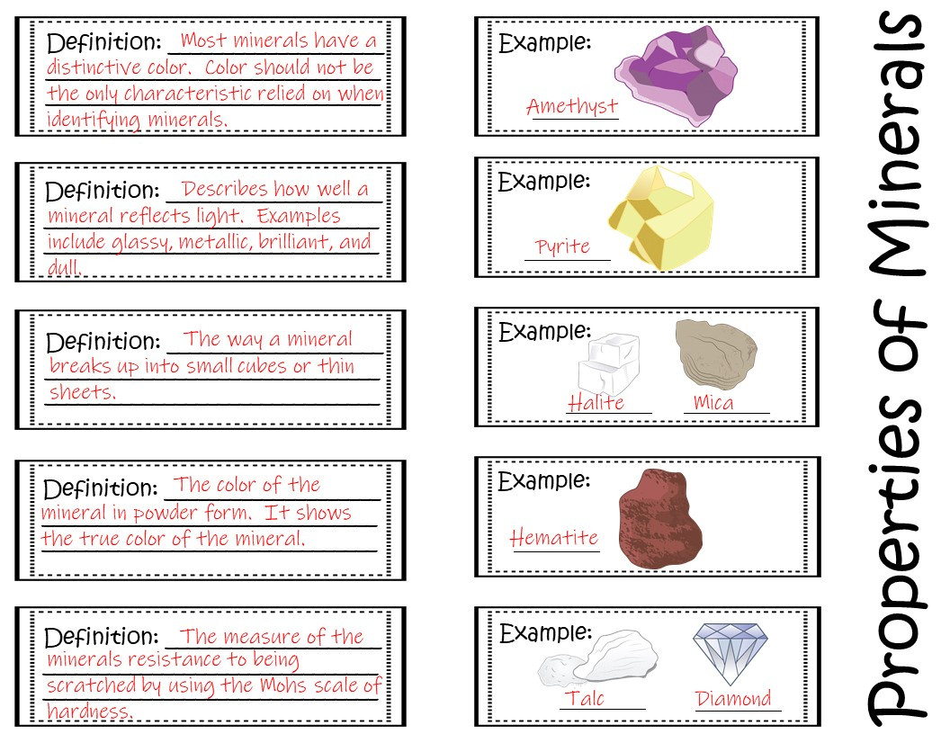 Properties of Minerals Interactive Notebook / Foldable - Amped Up Learning