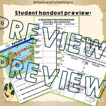 4 Reasons for Exploration- Explorers' Motives Analysis & Notes Activity!