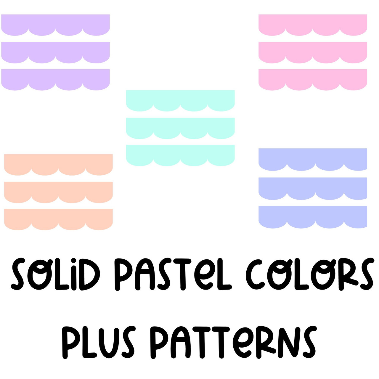 Preppy Pastels - Bulletin Board Borders (Rectangle & Scallop) - Amped ...