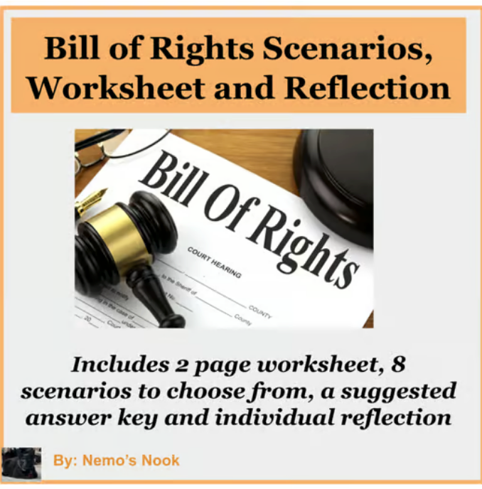 Bill Of Rights Worksheet Text Answers Bill Of Rights Worksheet With