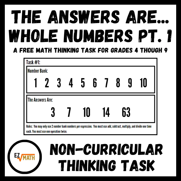 The Answers Are... Whole Numbers Part 1: FREE BTC Non-Curricular ...