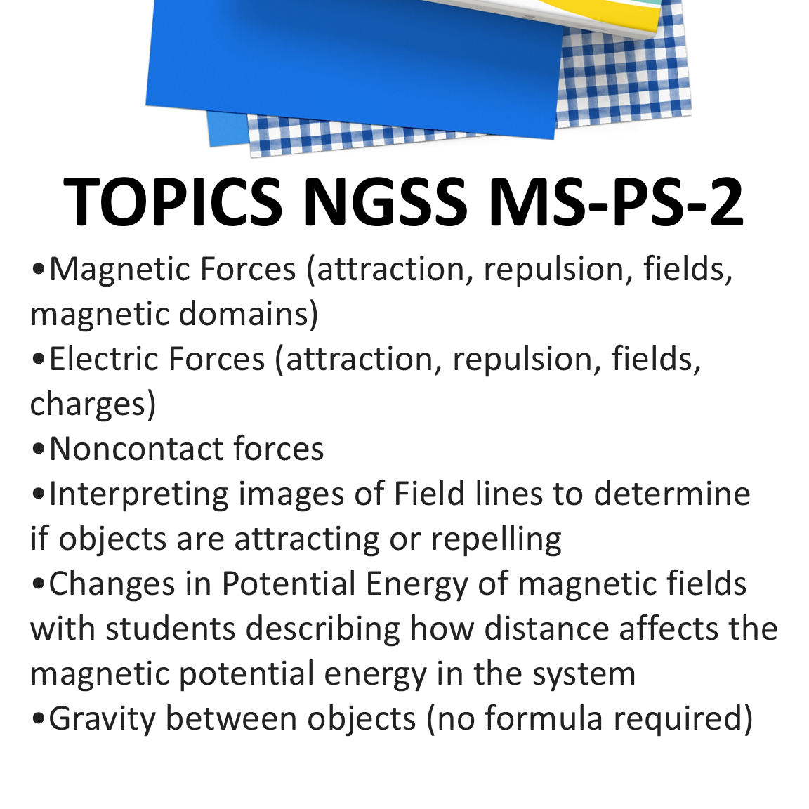 Electric Fields, Magnetic Forces Task Cards NGSS Physical Science 72 ...