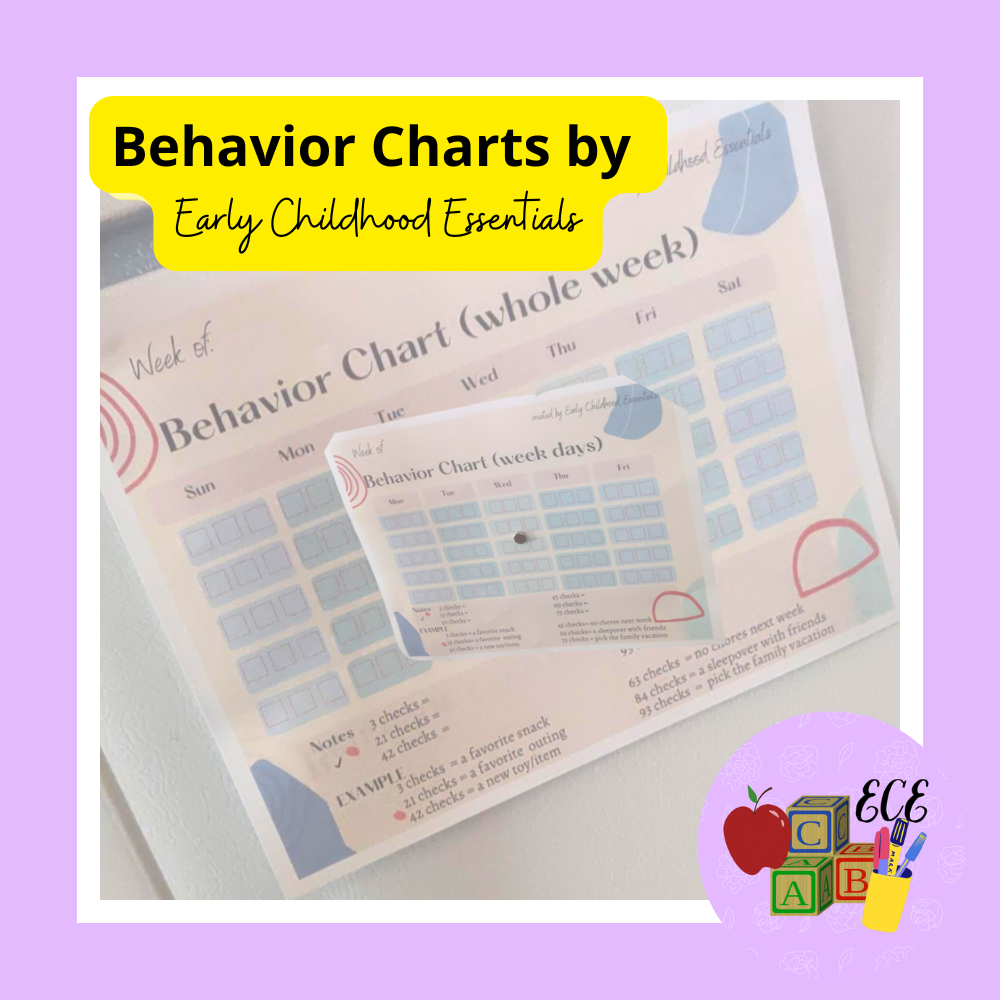 Behavior Chart: Weekdays and Whole Week versions