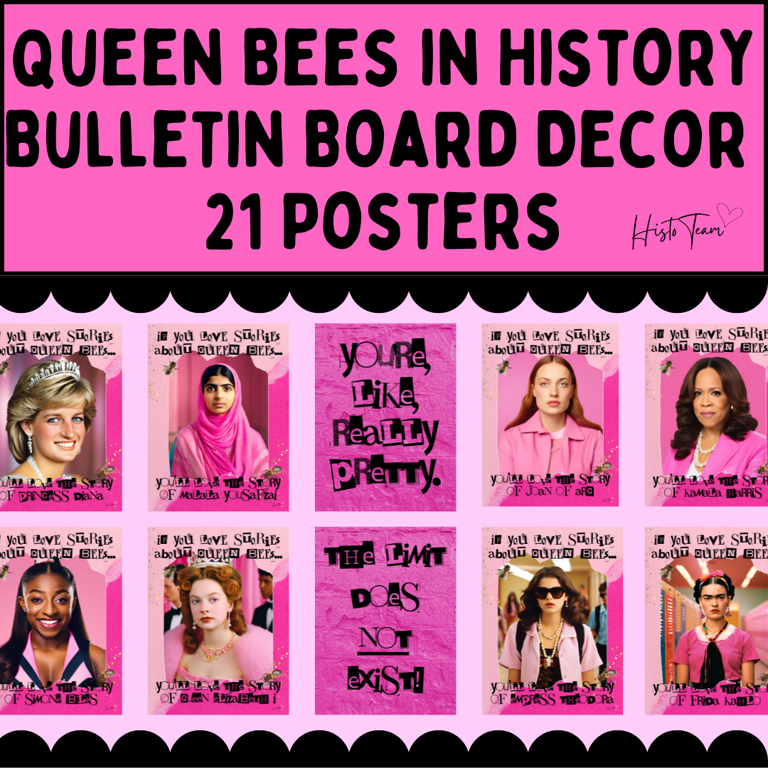 Queen Bees of History Bulletin Board Decor 21 Poster Set - Amped Up ...