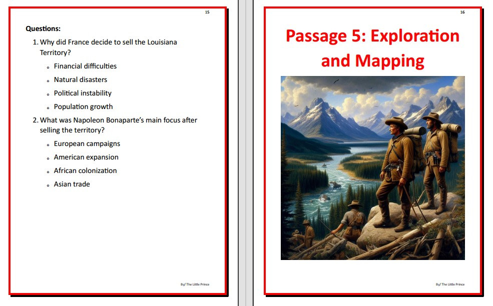 Louisiana Purchase, Lewis and Clark - US. figures - Reading -WestWard ...